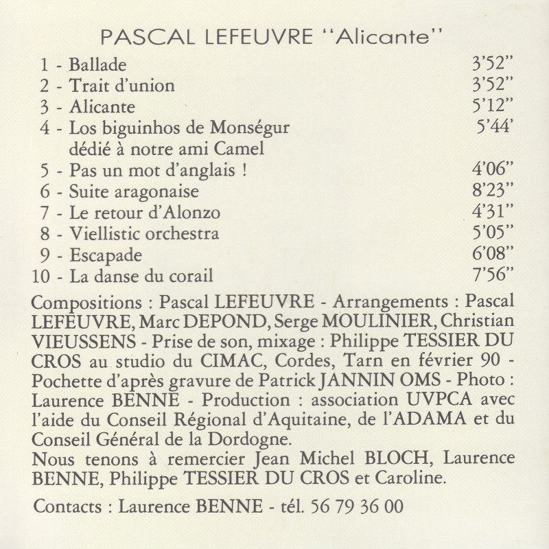 Lefeuvre | Depont | Moulinier | Vieussens - CD - Sur phonolithe.fr