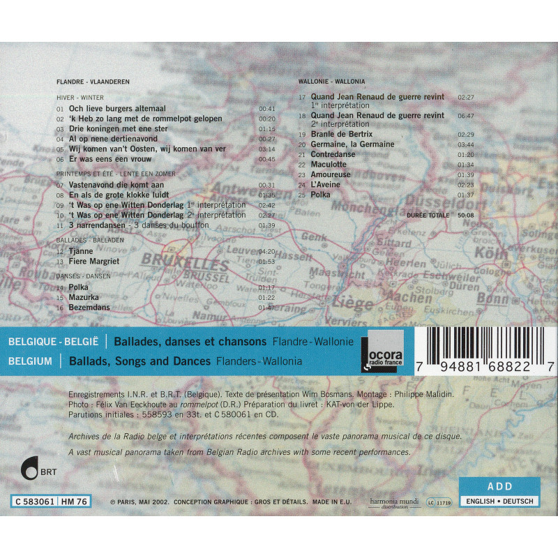 Ballades, danses et chansons - Ocora - CD - Benelux - Phonolithe