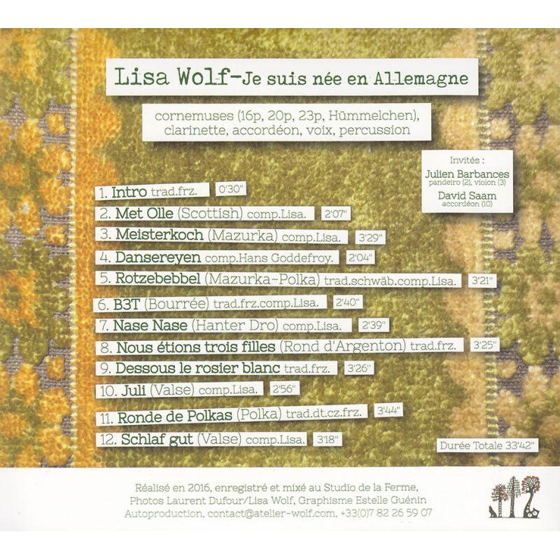 Je suis née en Allemagne - Lisa Wolf - CD - En vente sur phonolithe.fr